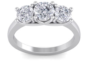 Three Diamond Ring | 2ct Three Diamond Ring in Platinum | SuperJeweler.com