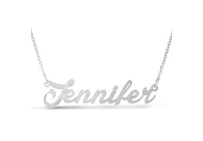 Jennifer Nameplate Necklace In Silver | SuperJeweler.com