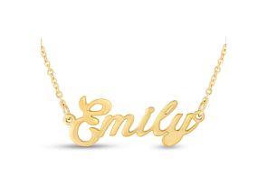 Emily Nameplate Necklace In Gold | SuperJeweler.com
