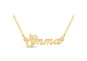 Emma Nameplate Necklace In Gold | SuperJeweler.com