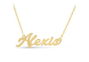 Alexis Nameplate Necklace In Gold | SuperJeweler.com