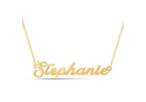 Stephanie Nameplate Necklace In Gold | SuperJeweler.com
