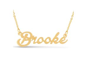 Brooke Nameplate Necklace In Gold | SuperJeweler.com