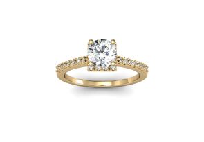 1 Carat Square Halo With Round Brilliant Solitaire Diamond Engagement ...