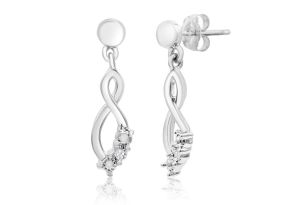 Diamond Accent Infinity Dangle Earrings | SuperJeweler