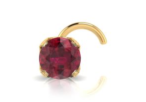 Ruby Nose Rings | 0.03ct 2mm Ruby Nose Ring In 14K Yellow Gold ...