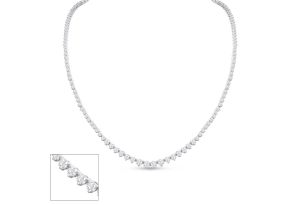 Graduated 6 1 2 Carat Natural Diamond Tennis Necklace In 14 Karat White Gold 22 Inches