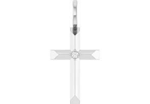 Sterling Silver Diamond Cross Necklace