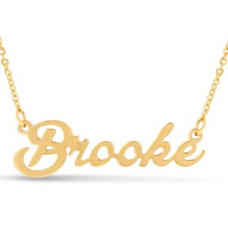 Brooke Nameplate Necklace In Gold | SuperJeweler.com