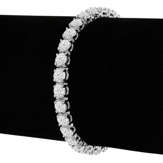 13 Carat Natural Diamond Tennis Bracelet In 14 Karat White Gold 8 Inches