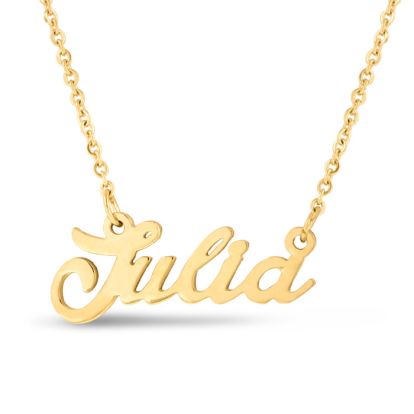 Julia Nameplate Necklace In Gold | SuperJeweler.com