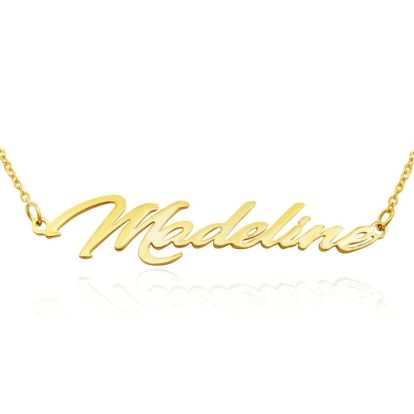 Madeline Nameplate Necklace In Gold | SuperJeweler