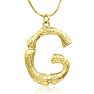 Initial Necklace | "G" Bamboo Initial Necklace In Gold Overlay ...