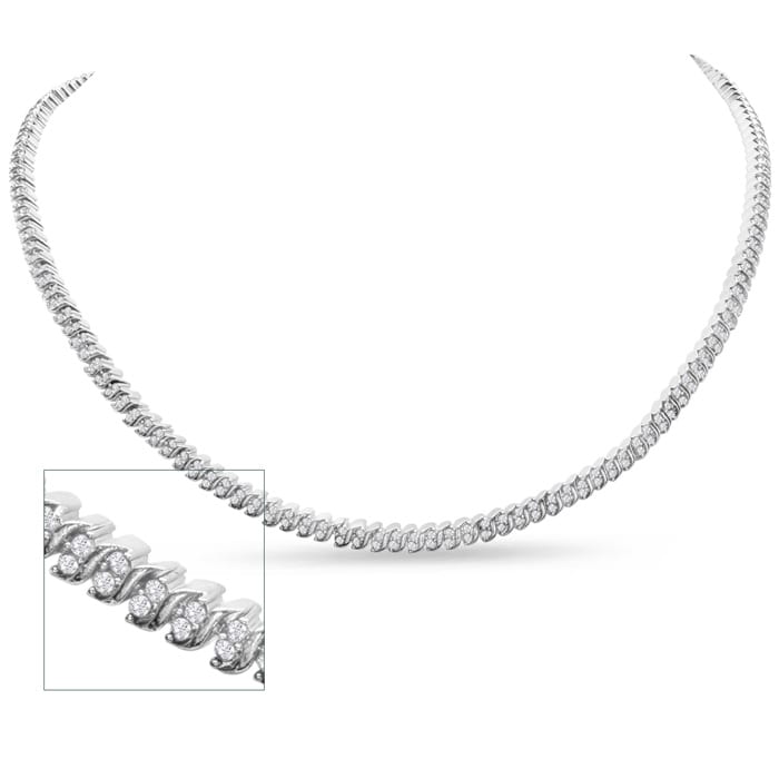 Diamond Tennis Necklace Tennis Necklace 1 Carat Diamond Tennis Necklace 17 Inches SuperJeweler